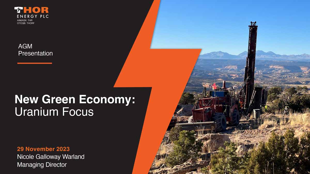 Investor Centre | Thor Energy PLC